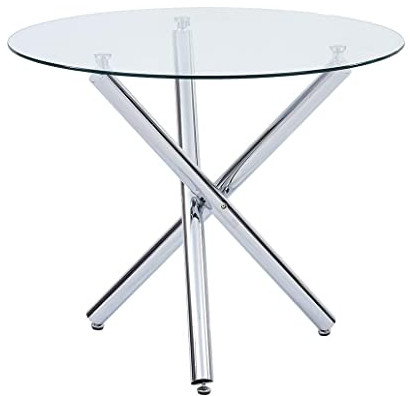 Round Glass Dining Table 35.4" - Contemporary - Dining Tables - by ...