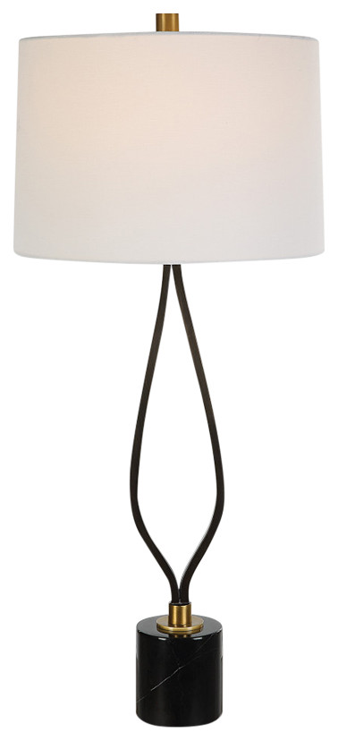 Open Black Iron Ellipse Table Lamp 36 in Tall Curve Minimalist Modern ...