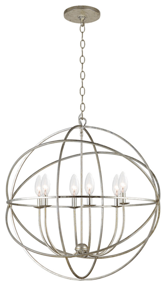 Elight 6 Light Silver Sphere Chandelier - Contemporary - Chandeliers ...