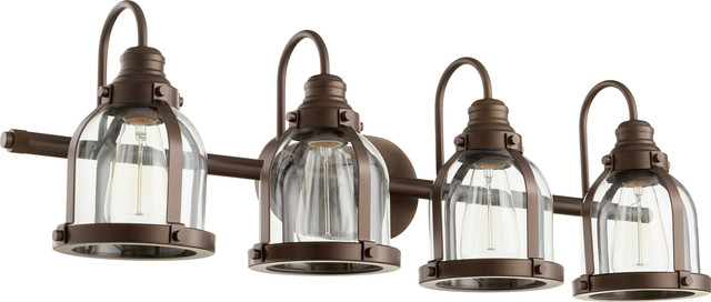 4-Light Banded Dome Vanity Fixture - Traditional - Bathroom Vanity ...
