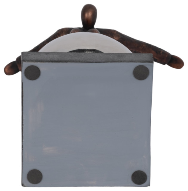 Metal 12" Balancing Man On Sphere, Bronze - Contemporary - Decorative ...