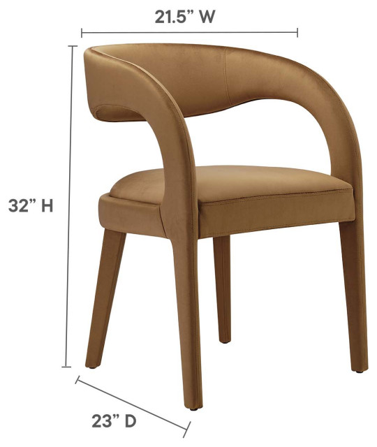 Pinnacle Performance Velvet Dining Chair Set of 2, Brown - Contemporary ...
