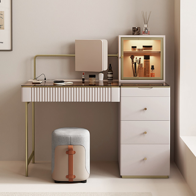 Makeup Vanity Set With Jewelry Storage/Cabinet/Stool - Contemporary ...