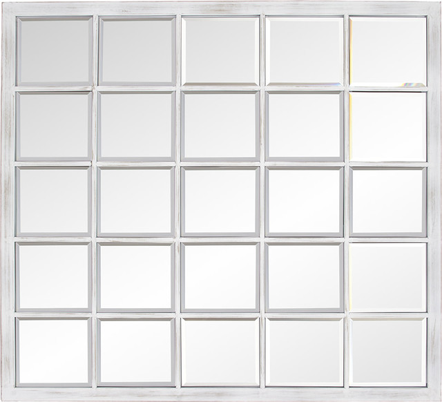 Howard Elliott Superior White Window Mirror - Contemporary - Wall ...