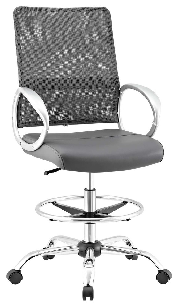 Command Mesh and Vinyl Drafting Chair, 23"L x 42"W x 43 - 50"H ...