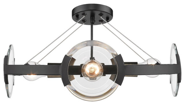 Golden Lighting Amari 4-Light Semi-Flush Mount, Black, 2635-4SFBLK-AB ...