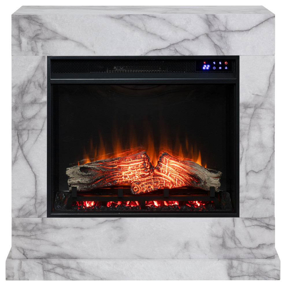 Vizela Faux Marble Electric Fireplace - Transitional - Indoor ...