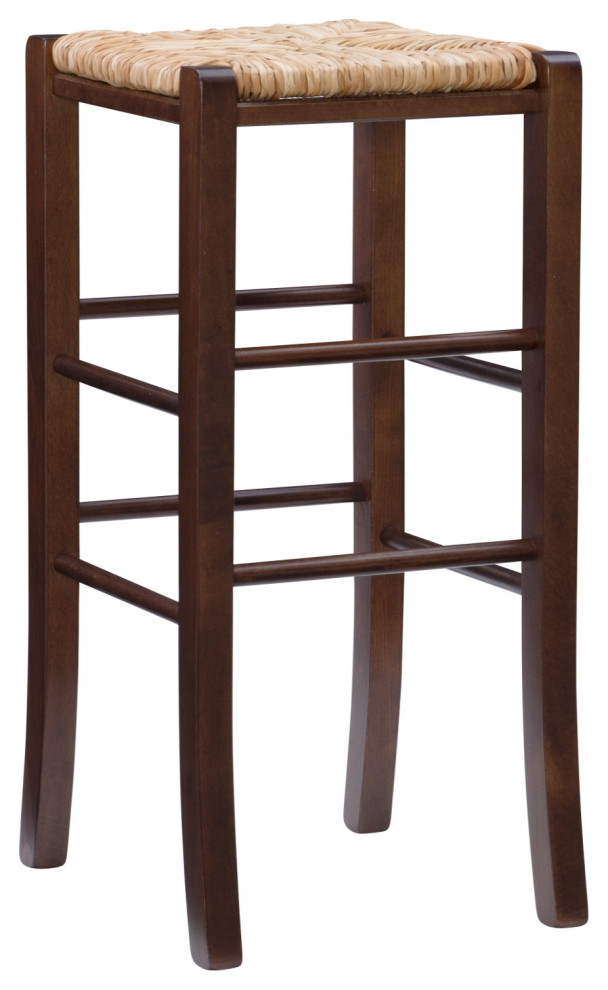 Gianna Backless Barstool Walnut Set of 2 - Beach Style - Bar Stools And ...