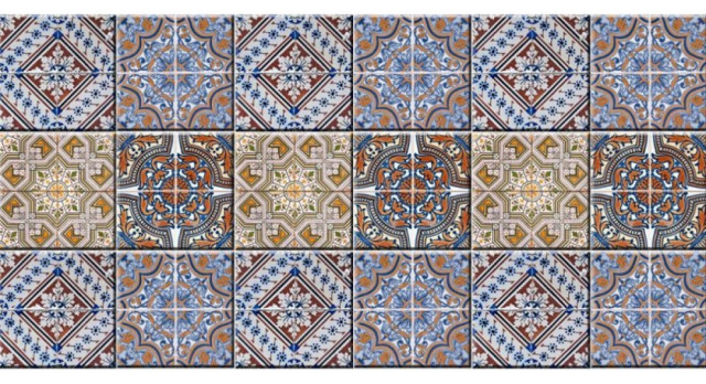 6" X 6" Blue Warm Tones Mosaic Peel and Stick Tiles - Contemporary ...