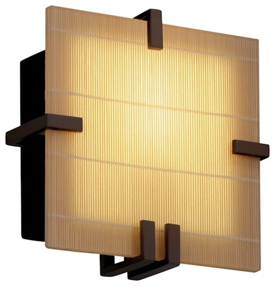 Justice Design 3-Form Clips Square Sconce, Brushed Nickel, Fizz, GU24 ...