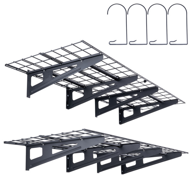 VEVOR 2-Pieces 4x2' Garage Storage Shelving Wall Mounted Heavy Duty ...