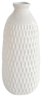 Ceramic 12" Dimpled Vase, White - Contemporary - Vases - by GwG Outlet ...