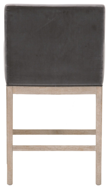 Drake Counter Stool Dark Dove Velvet, Natural Gray Oak - Transitional ...