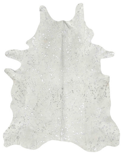 Metallic Silver on White Cowhide Rug - Contemporary - Novelty Rugs - by ...