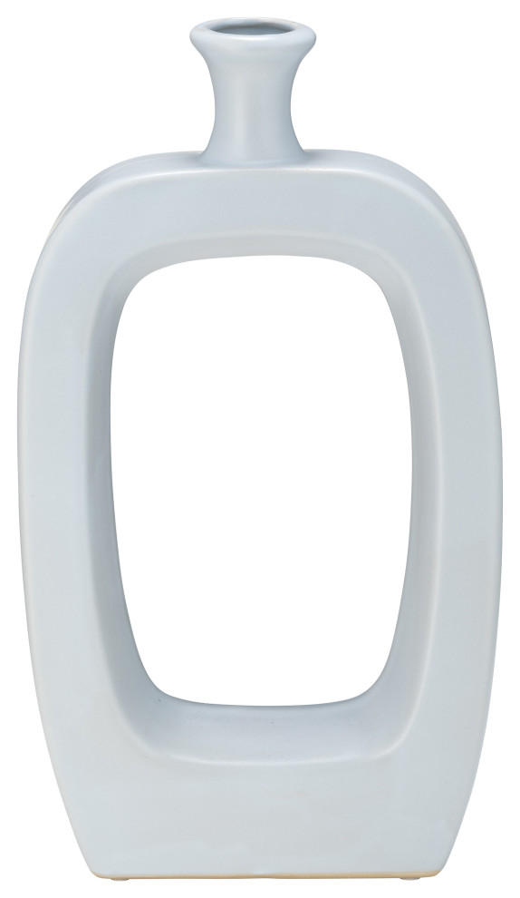 Ceramic 14" Vase, Cutout, Blue, 8x3x14 inches - Contemporary - Vases ...