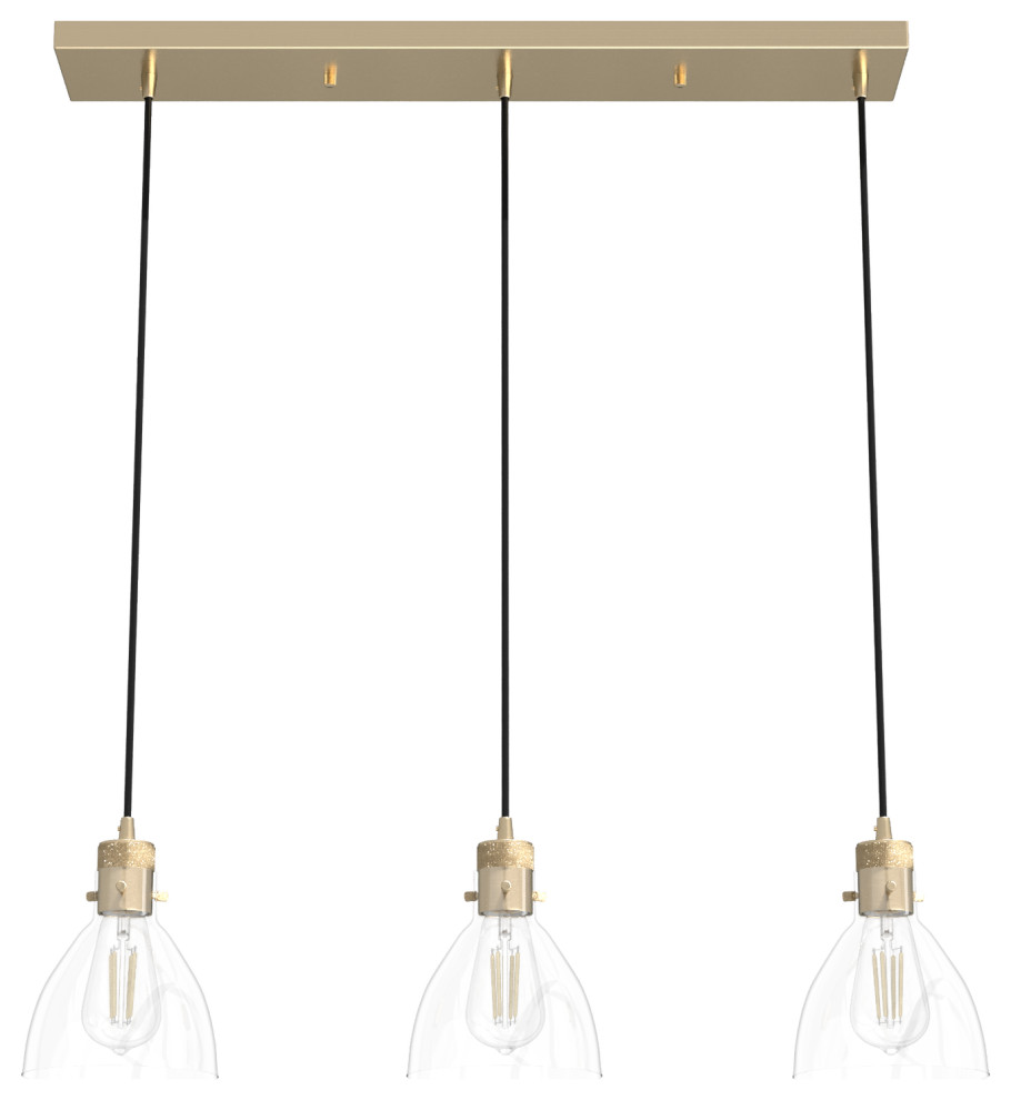 Van Nuys Alturas Gold 3 Light Cluster Ceiling Light Fixture ...