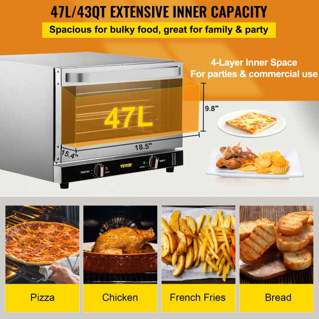 VEVOR Convection Oven Countertop Conventional Oven Electric Baking Oven ...