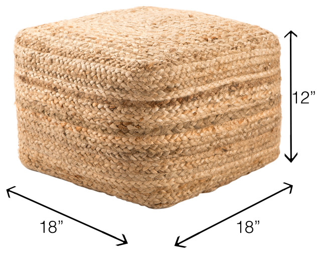 Jaipur Living Boysen Beige Solid Square Pouf - Beach Style - Floor Pillows And Poufs - by ...