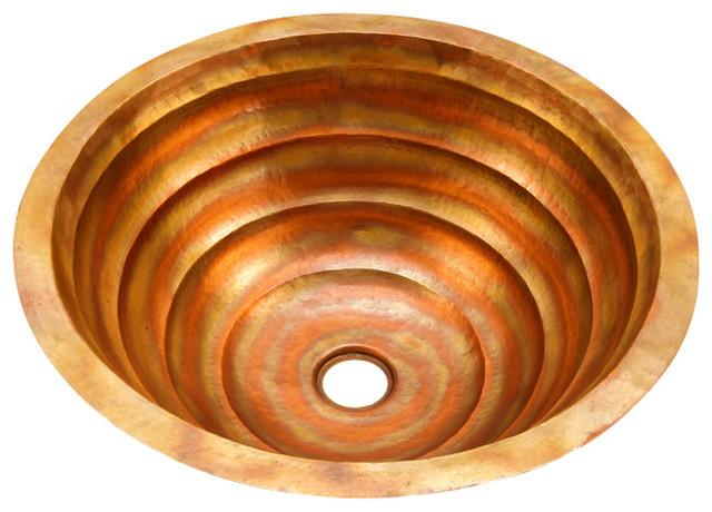 Flat Rim Round Bathroom Copper Sink - Rustic - Bathroom Sinks - by ...