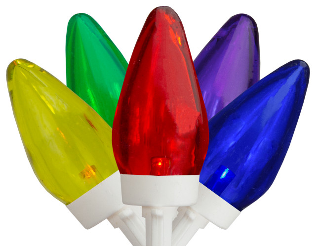 25 Count Multi-Color LED C7 Christmas Lights 16 ft Wire - Modern ...