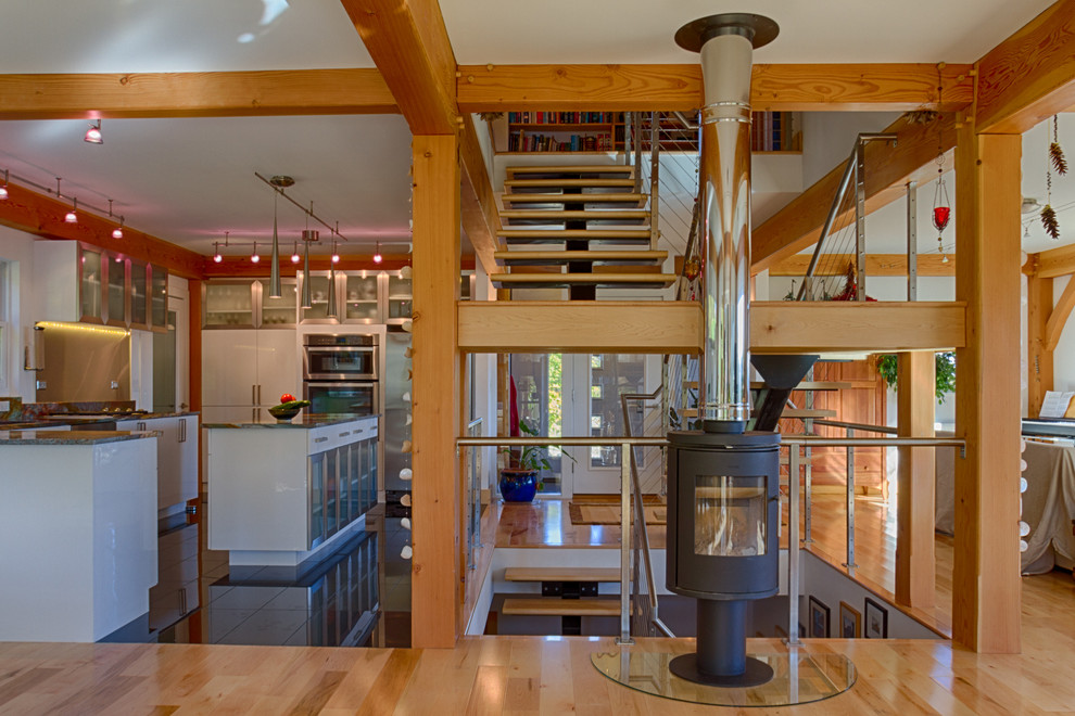 Modern Timber Frame Barn Home - Modern - Burlington - by Davis Frame ...