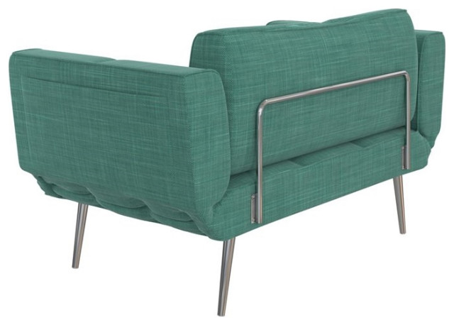 Home Square 2 Piece Upholstered Futon Set with Magazine Storage in Teal ...