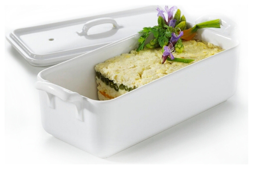 Revol Belle Cuisine White Porcelain 35.25 Ounce Terrine With Lid ...