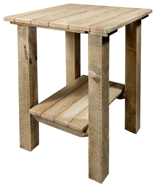 Montana Woodworks Homestead Pine Wood Exterior End Table in Brown ...