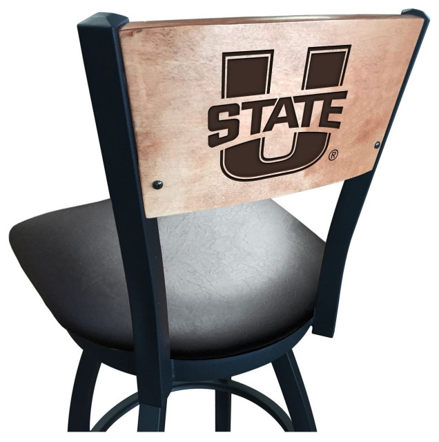 Holland L038 Engraved Utah State 36" Swivel Bar Stool - Black/Vinyl ...