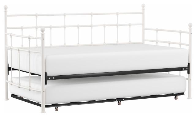 Hillsdale Providence Metal Twin Daybed With Roll Out Trundle, Twin ...