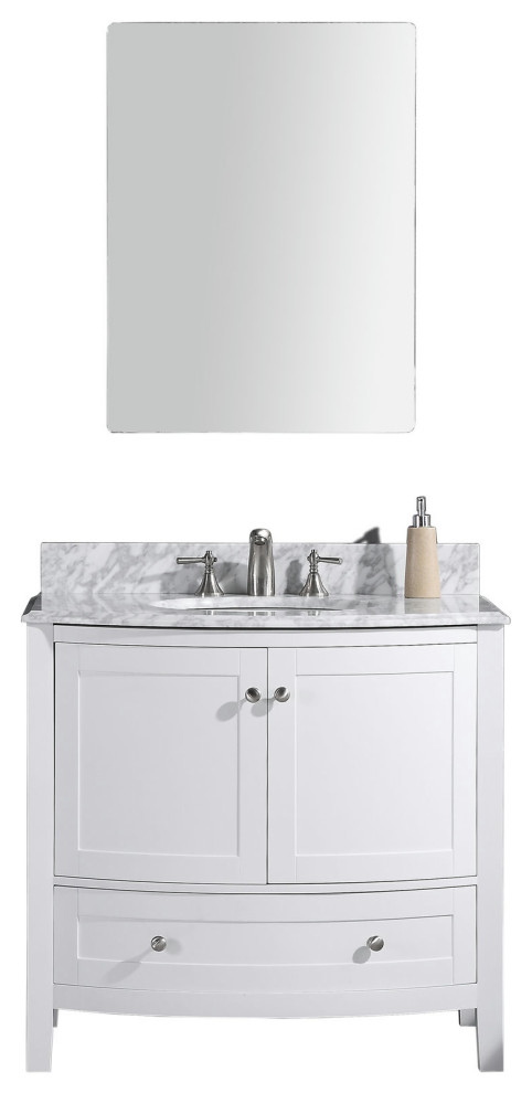 36" White Bathroom Vanity-Pvc - Transitional - Bathroom Vanities And ...