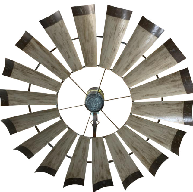 46 Inch Weathered Rust Grey with Patina Bronze Tips Windmill Ceiling ...