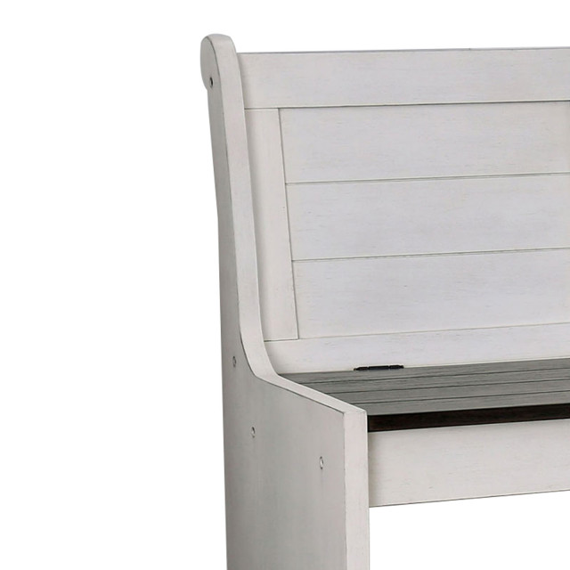Wooden Counter Height Bench With Lift Top Seat, White and Black ...