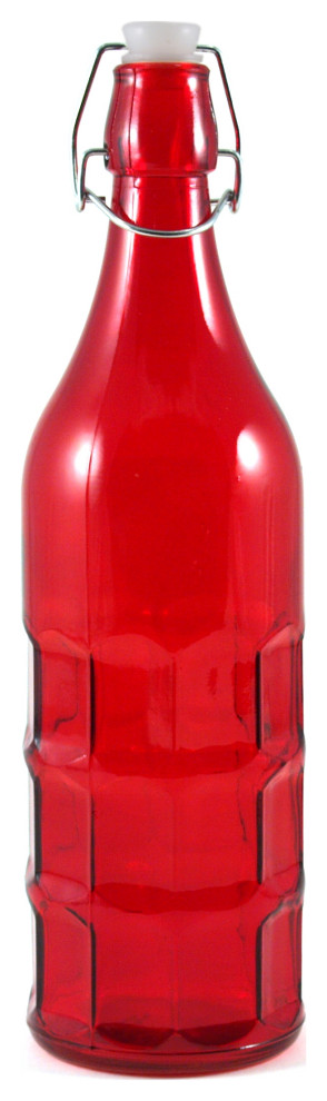 Complete Kitchen Red Glass Dimple Bottle Bail - Transitional - Water ...