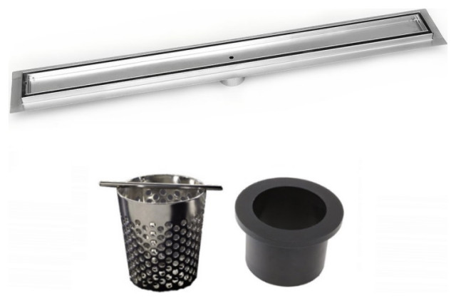 72 Inch Tile Insert Linear Shower Drain with Hair Trap by SereneDrains ...