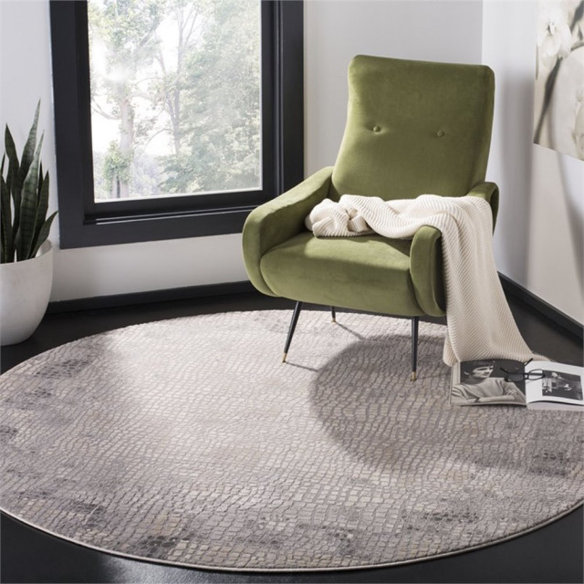 Safavieh Meadow 6'7" Round Rug in Taupe and Gray, 6'7" Round ...