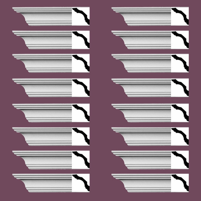 Simple Cornice White Urethane Northbridge Design 16 Pieces Totaling ...