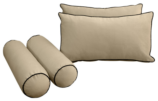 STYLE V2 Twin Velvet ContrastPipe Indoor Daybed Bolster Pillow |COVER ...