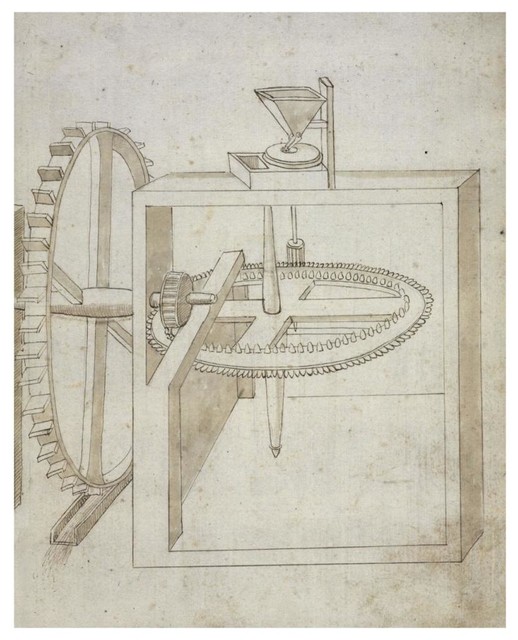 "Folio 22: mill powered by undershot water wheel" Paper Art, 30"x37 ...