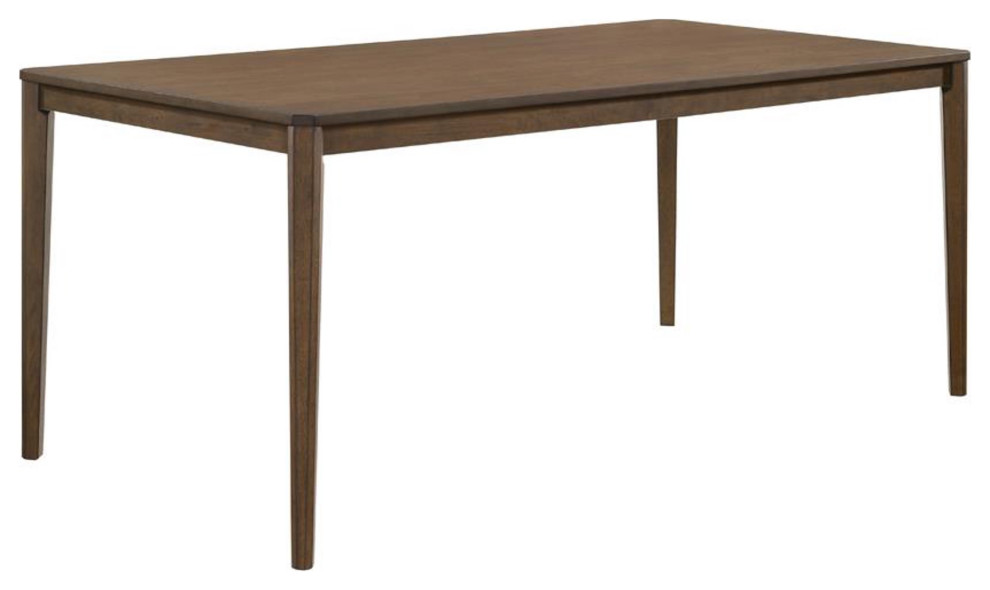 Transitional Dining Table, Rectangular Top With Clipped Corners, Medium ...