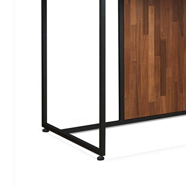 Modern Desk, Minimalist Design With Metal Frame & Multi Tone Brown ...