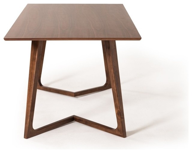 Modrest Jett Contemporary Walnut Dining Table - Midcentury - Dining Tables - by VirVentures | Houzz