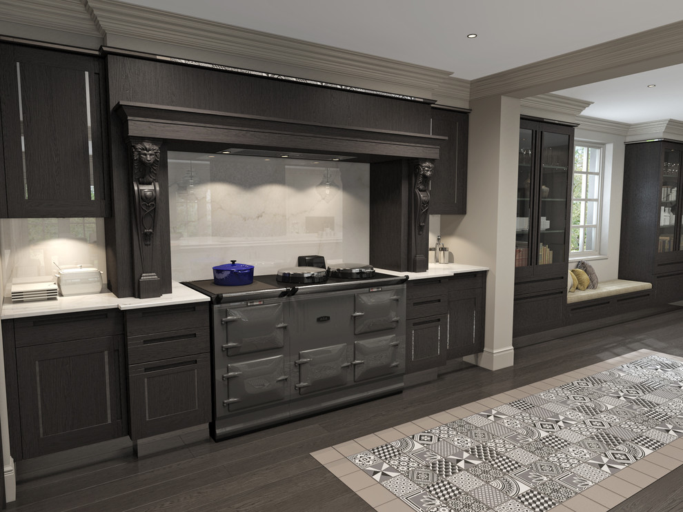 Hand Painted and Stained Oak kitchen with a modern built in design ...