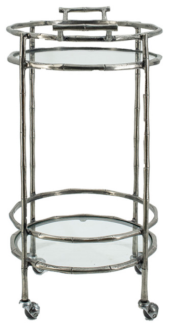 Aluminum Bamboo 2 Tier Bar Cart 16x20x30" - Asian - Bar Carts - by GwG ...