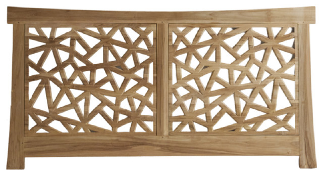 Solid Teak King Headboard 83" | Tikamoon Gentongo - Rustic - Headboards ...