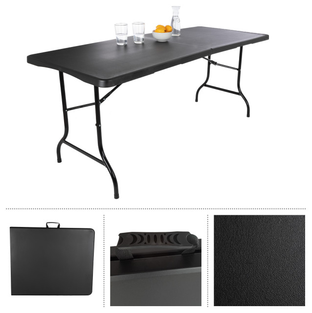 Folding Table Lightweight Portable Folding Desk - 6' Long Plastic Table ...