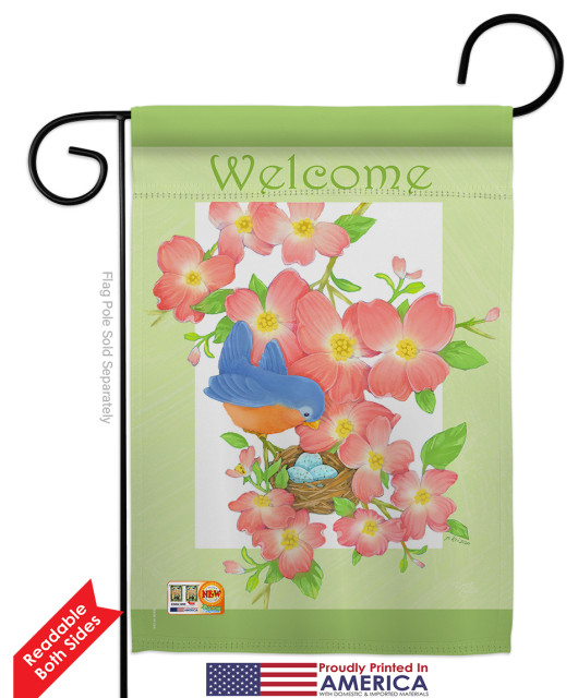 Welcome Blue Bird Inspirational Sweet Home Flags Set, 28" X 40" X 0.1 ...
