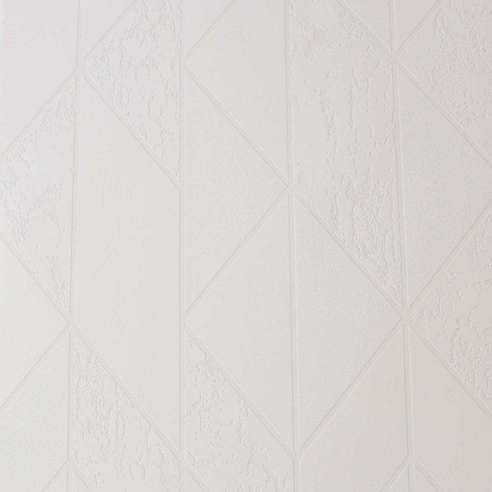 Milan Geo White Paintable Wallpaper - Contemporary - Wallpaper - by ...