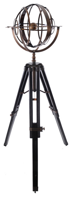 Brass Armillary With Wood Stand - Midcentury - Decorative Objects And ...