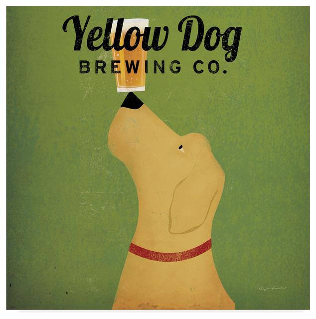 Ryan Fowler 'Yellow Dog Brewing Co Square' Canvas Art, 24"x24 ...
